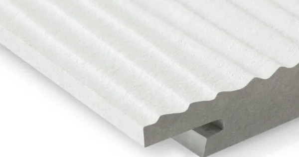 11mm Swisspearl Plank Connect | CP 210 Pure White Textured Cladding Panel