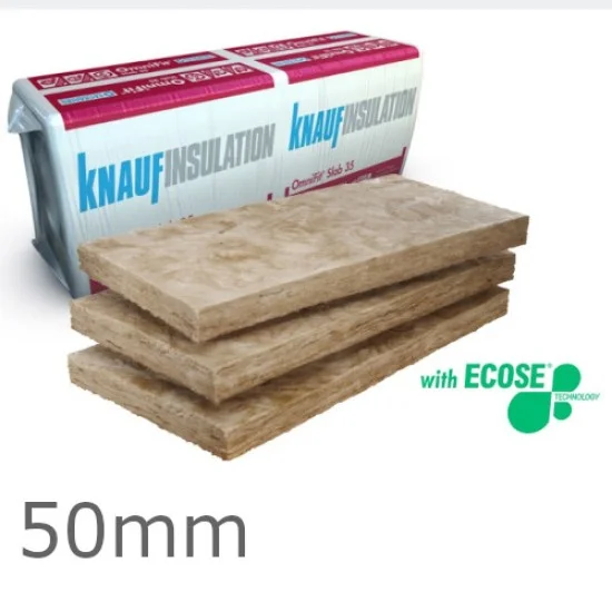 50mm Knauf Omnifit 35 | Multipurpose Glass Wool Insulation Slab | 1200mm x 400mm
